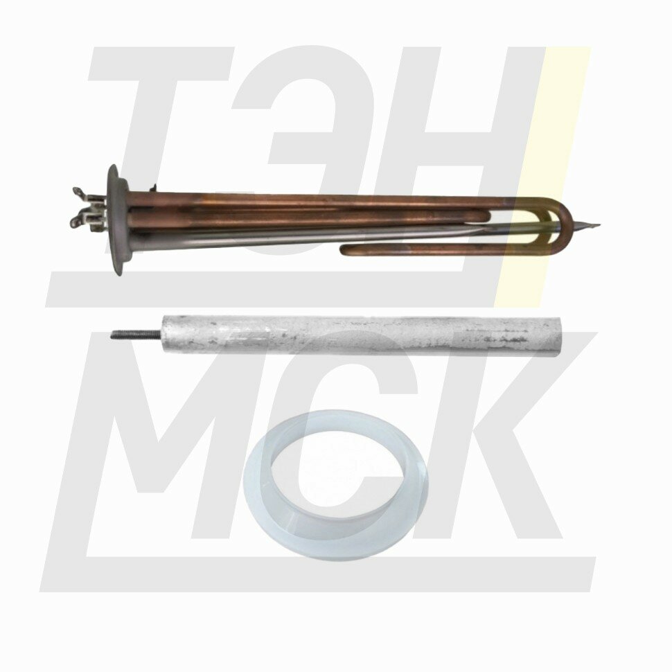 Комплект ТЭН 2кВт (2000Вт) RF для водонагревателя Thermex, Garanterm, Electrolux EWH, Timberk клеммы под винт + прокладка + анод, 20122K