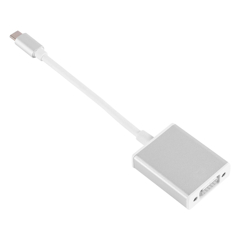 Кабель-адаптер USB 3.1 Type C - VGA, серебристый, высокоскоростной, с разъемом для подключения дисплея, совместимый с ноутбуками, планшетами и ПК