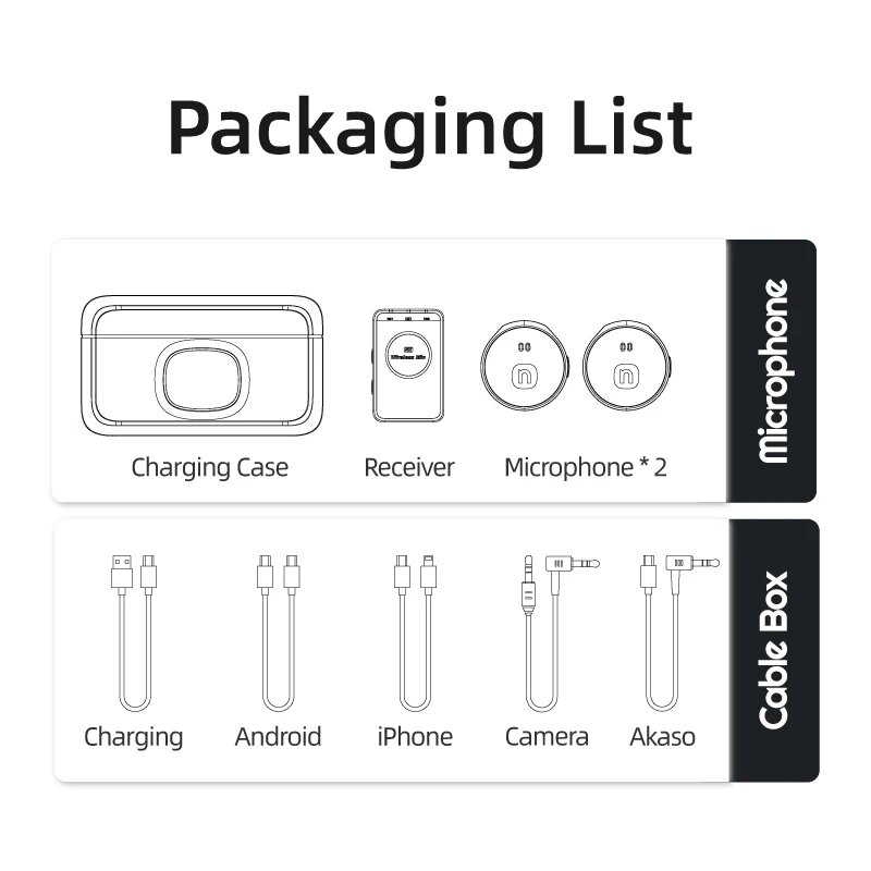 Беспроводной микрофон NUNAVO u1 для AKASO 2in1 mic set