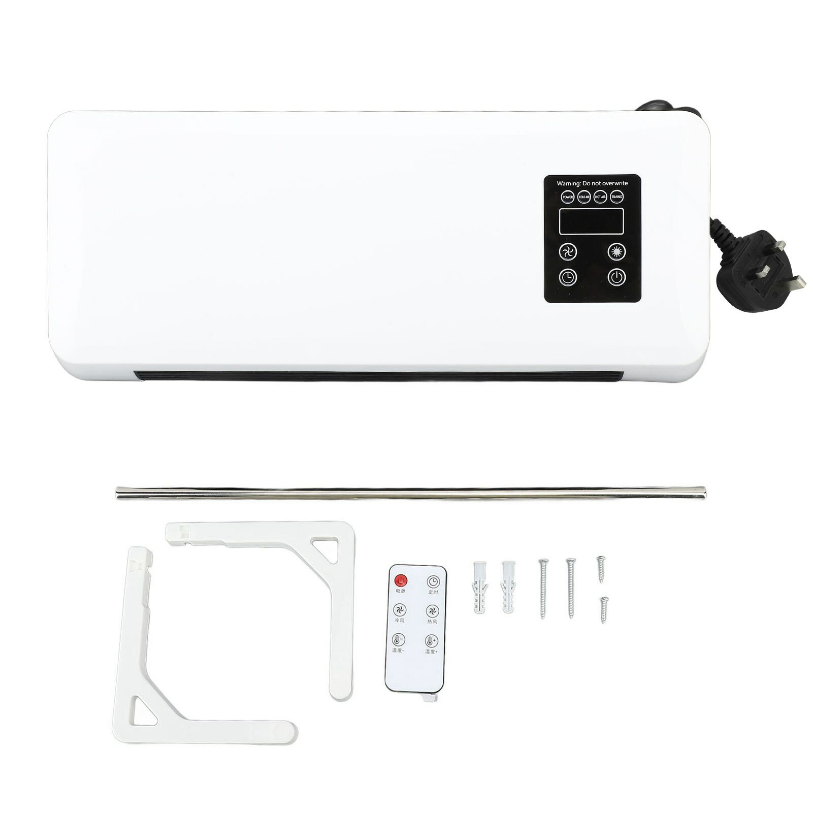 Электрический настенный обогреватель 1500 Вт настенный настенный настенный обогреватель быстрого отопления и охлаждающей машины с пультом управления накладкой для полотенец для спальни ванной комнаты Великобритания 220V