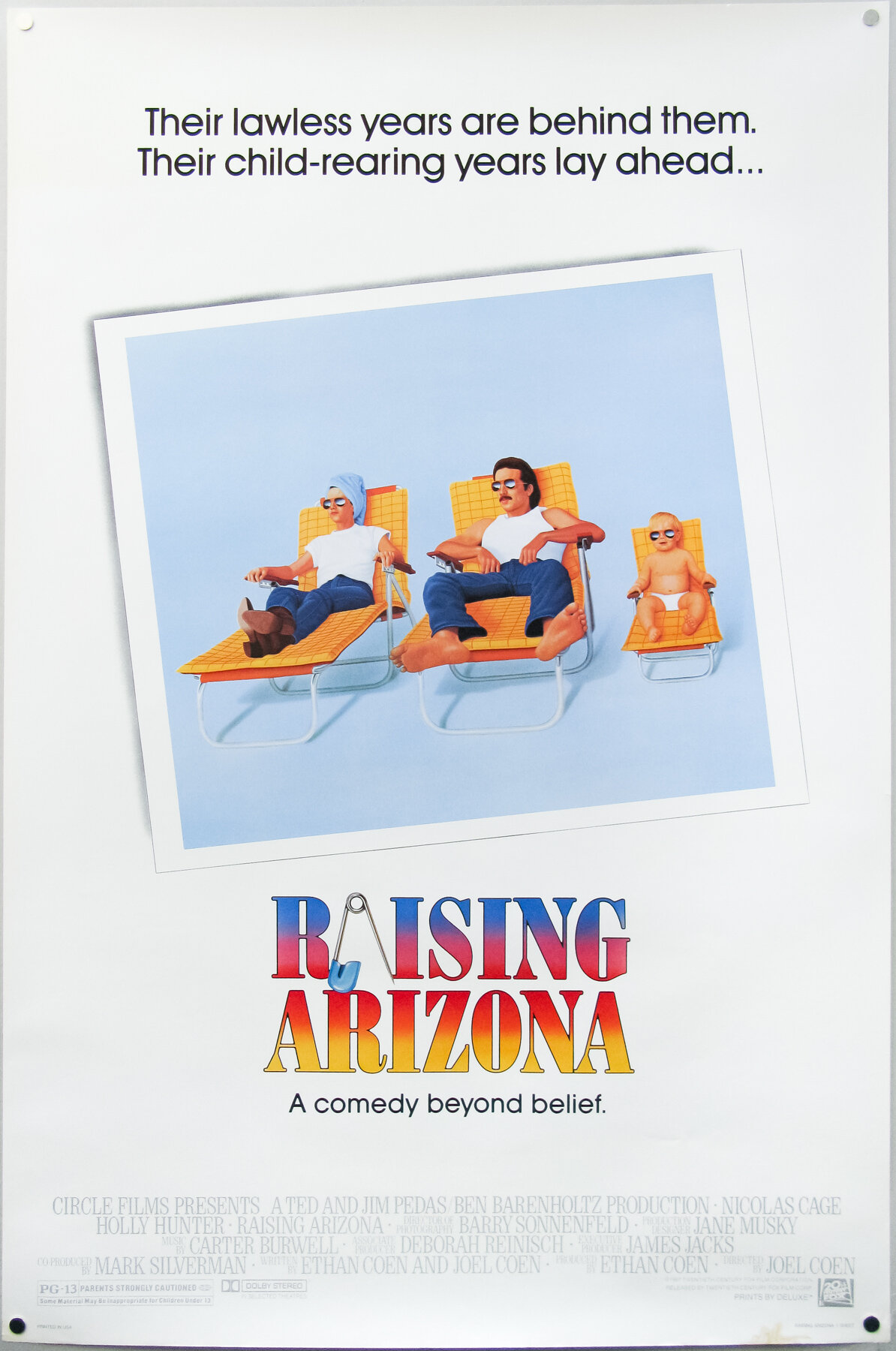 Плакат, постер Воспитывая Аризону (Raising Arizona 1987) на бумаге, размер 30х42см