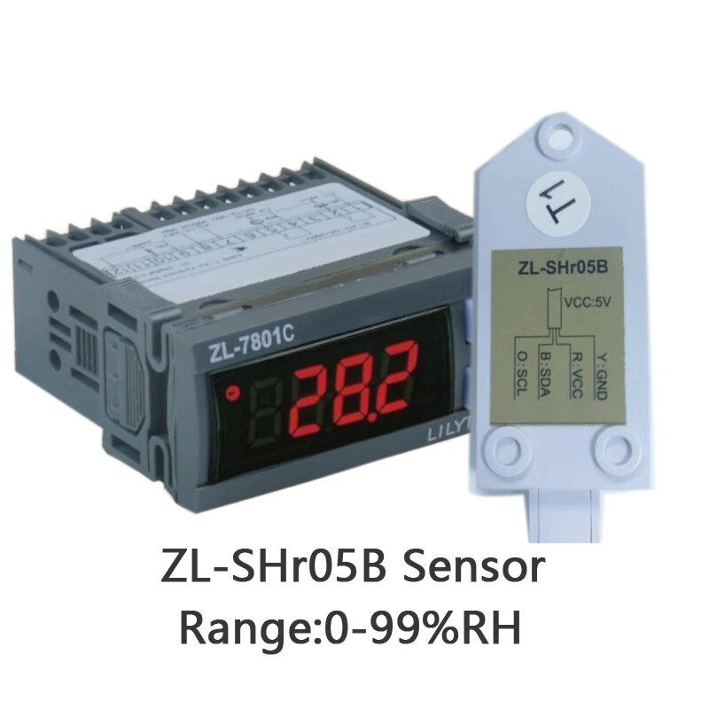 ZL-7801C, 100-240Vac, двойной 16A выходов, автоматический Мультифункциональный аппарат, Температура инкубатор влажности контроллер, Lilytech мини XM-18, With ZL-SHr05B