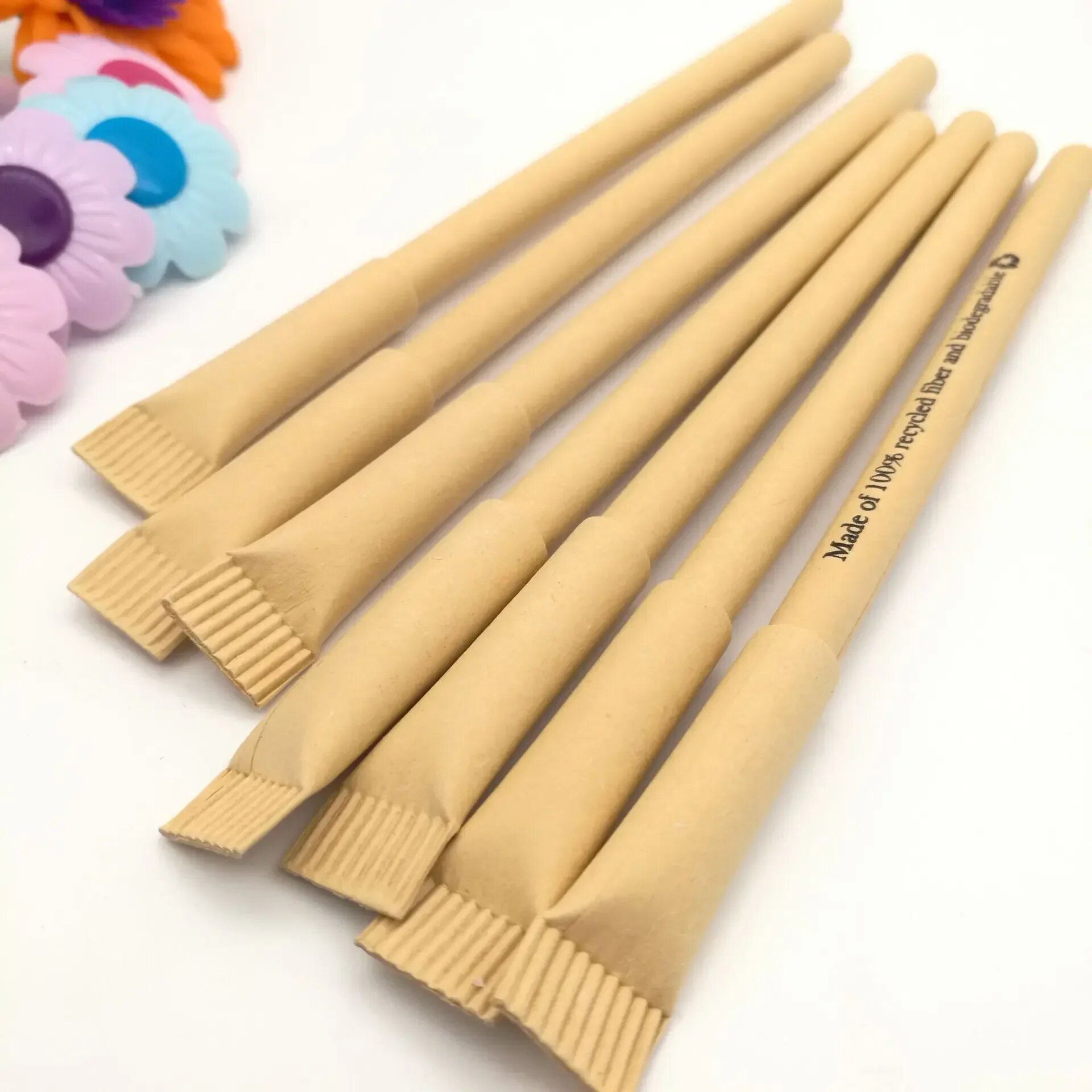 Лот 50 шт. шариковых ручек из бумаги крафт Синий