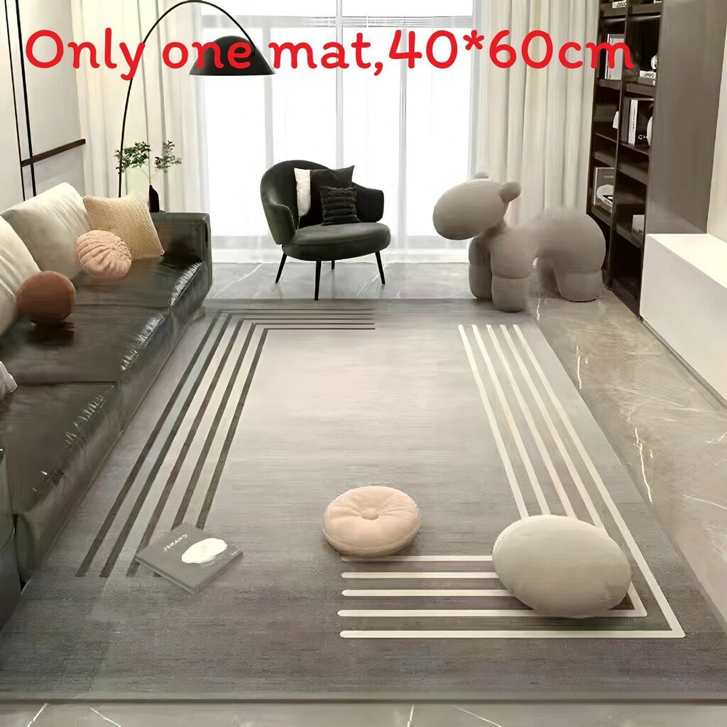 Модный полосатый складной плюшевый коврик для пола для столовой и кухни стиль к