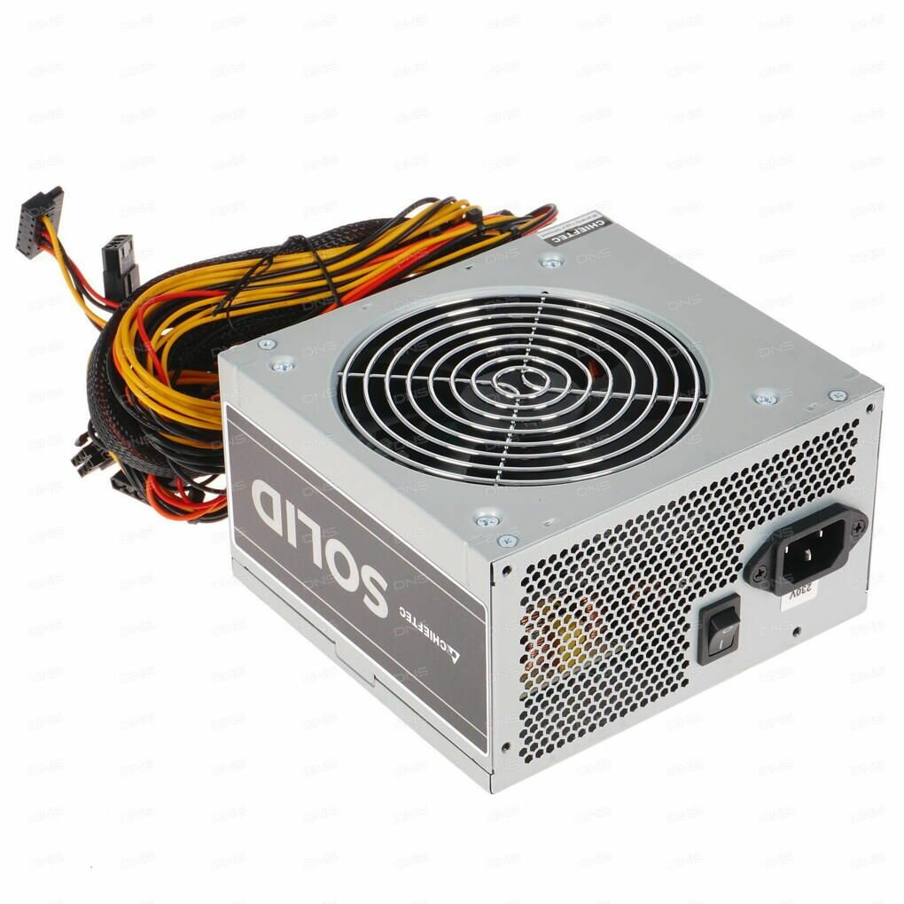 Блок питания Chieftec SOLID 600W (GPP-600S) серый - 600 Вт, APFC, 20 + 4 pin, 4+4 pin CPU, 5 SATA, 6+2 pin x2 PCI-E