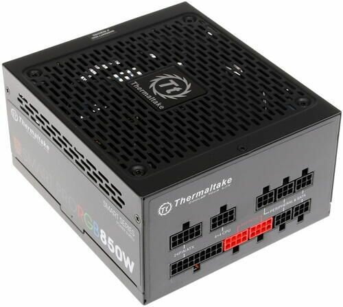 Блок питания Thermaltake Smart PRO RGB 850W (PS-SPR-0850FPCBE) черный - 850 Вт, 80+Bronze, EPS12V, APFC, 20 + 4 pin, 4+4 pin CPU, 9 SATA, 6+2 pin x4 PCI-E