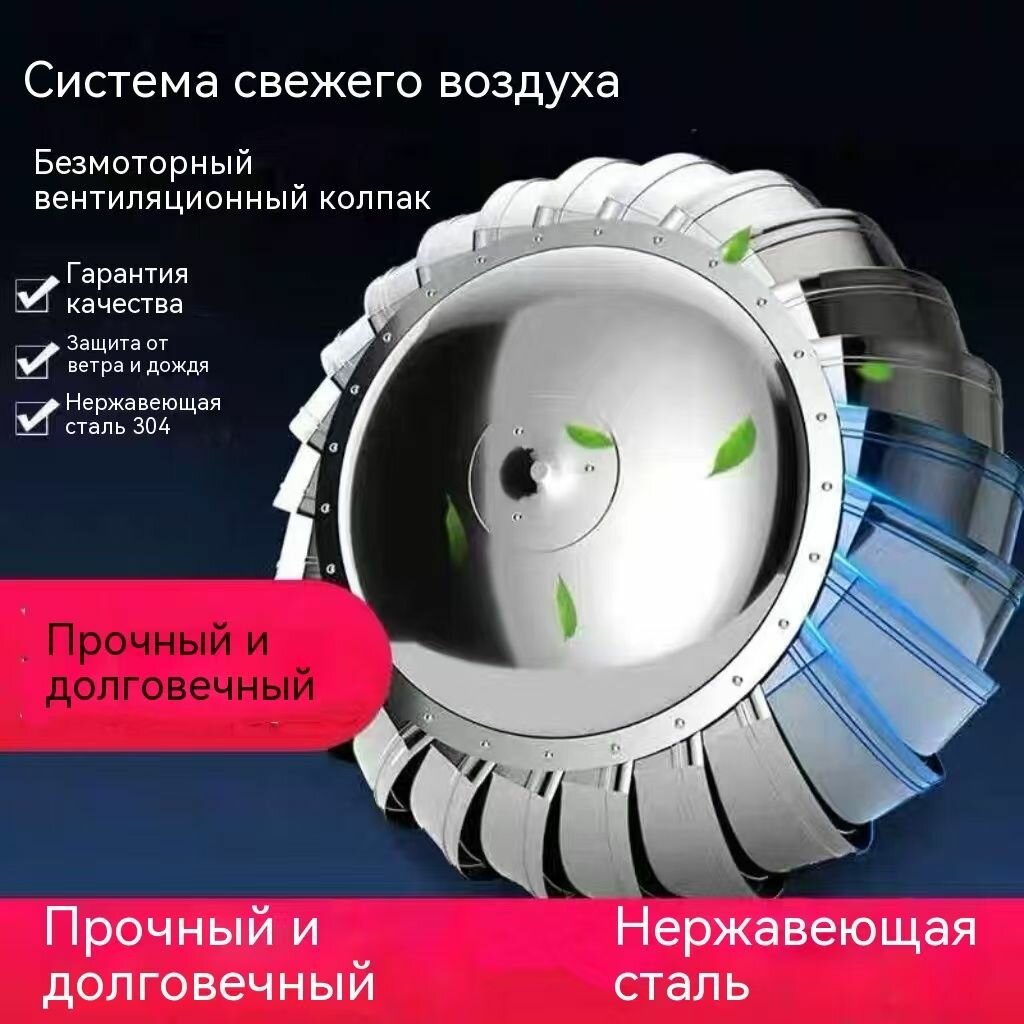 Турбодефлектор нержавеющая сталь, дефлектор для вентиляции, внутренний диаметр 110 мм