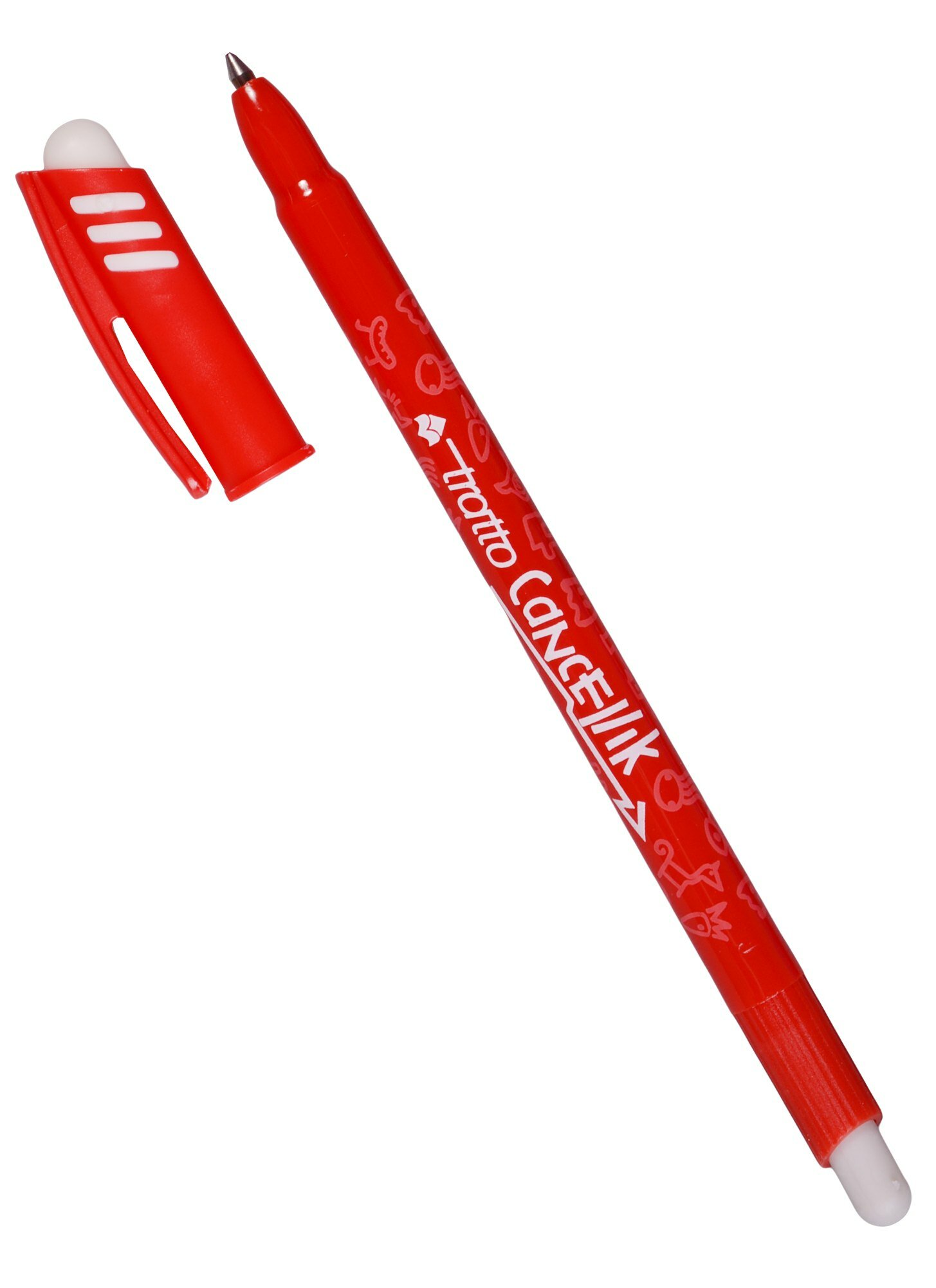 Ручка шариковая Tratto, Cancellik, пиши-стирай красная