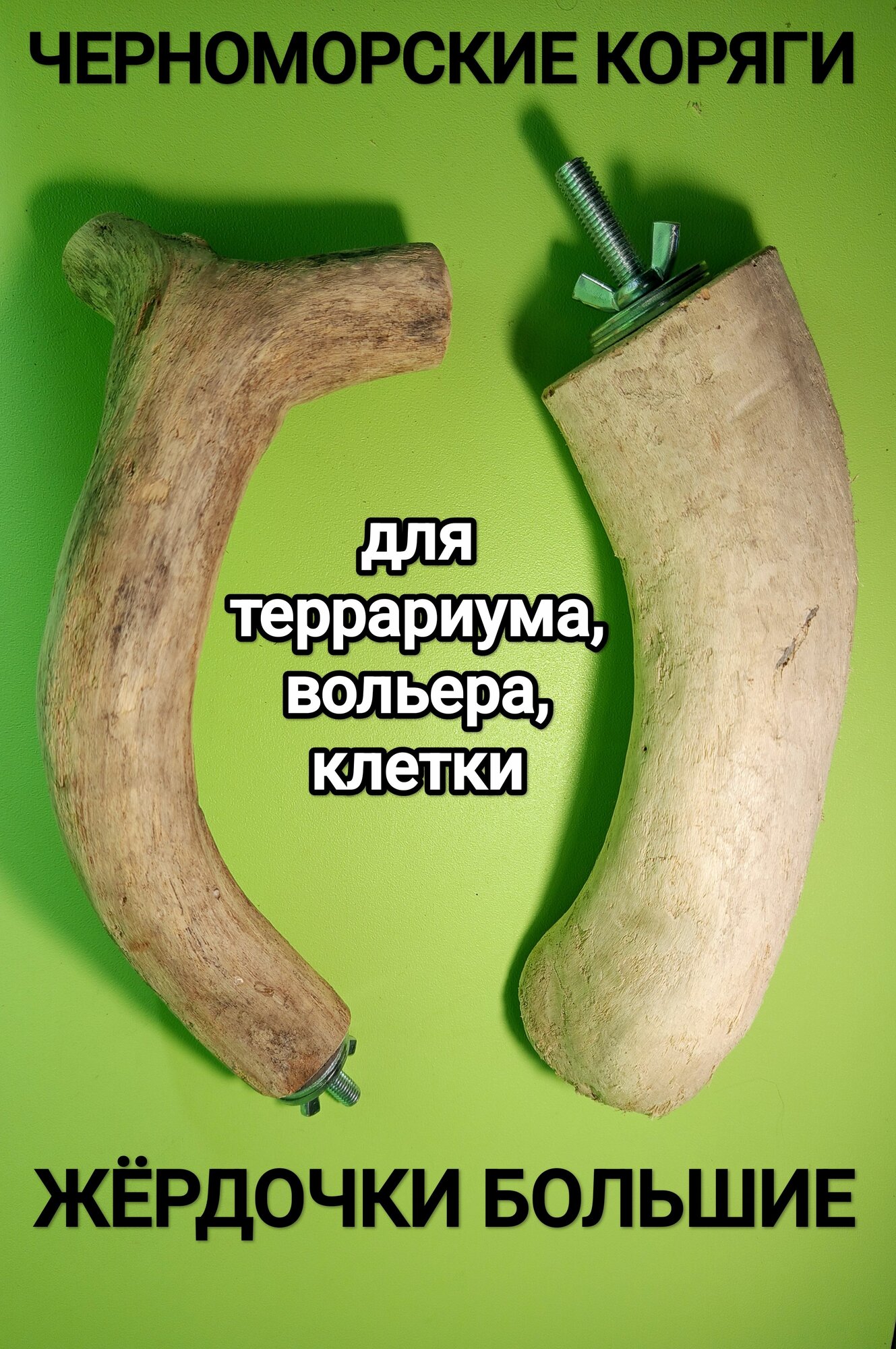 Жердочка большая для вольера, террариума натуральные "черноморская"