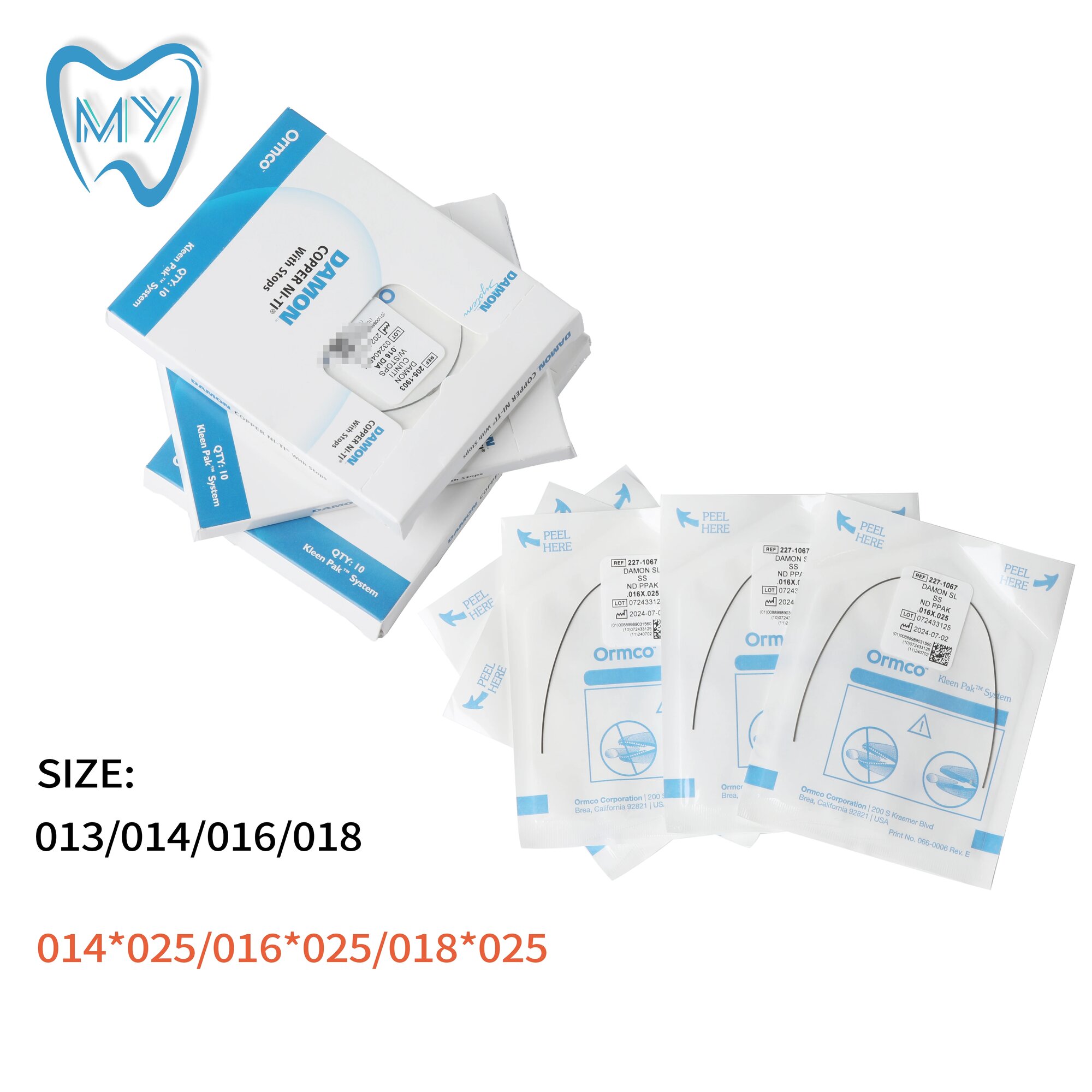 Ортодонтические дуговые провода Ormco CuNiTi 014 016 018 014X025 1box