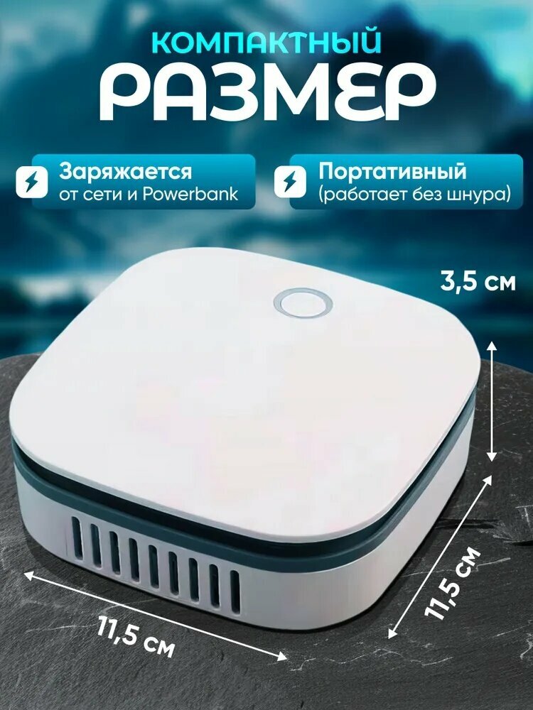 Озонатор-ионизатор воздуха Xiaomi, портативный, для помещений до 20 м², белый — фото 1