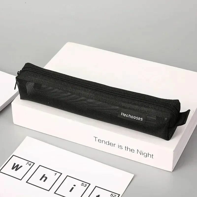 Мини-пенал из прозрачной сетки - компактный органайзер для экзаменов и школы (квадратный дизайн)