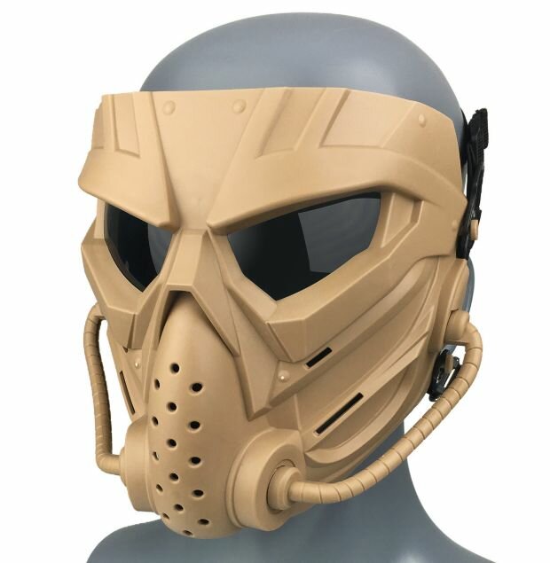 Маска защитная для пейнтбола, орбибола, гидробола. Серая линза, песочный