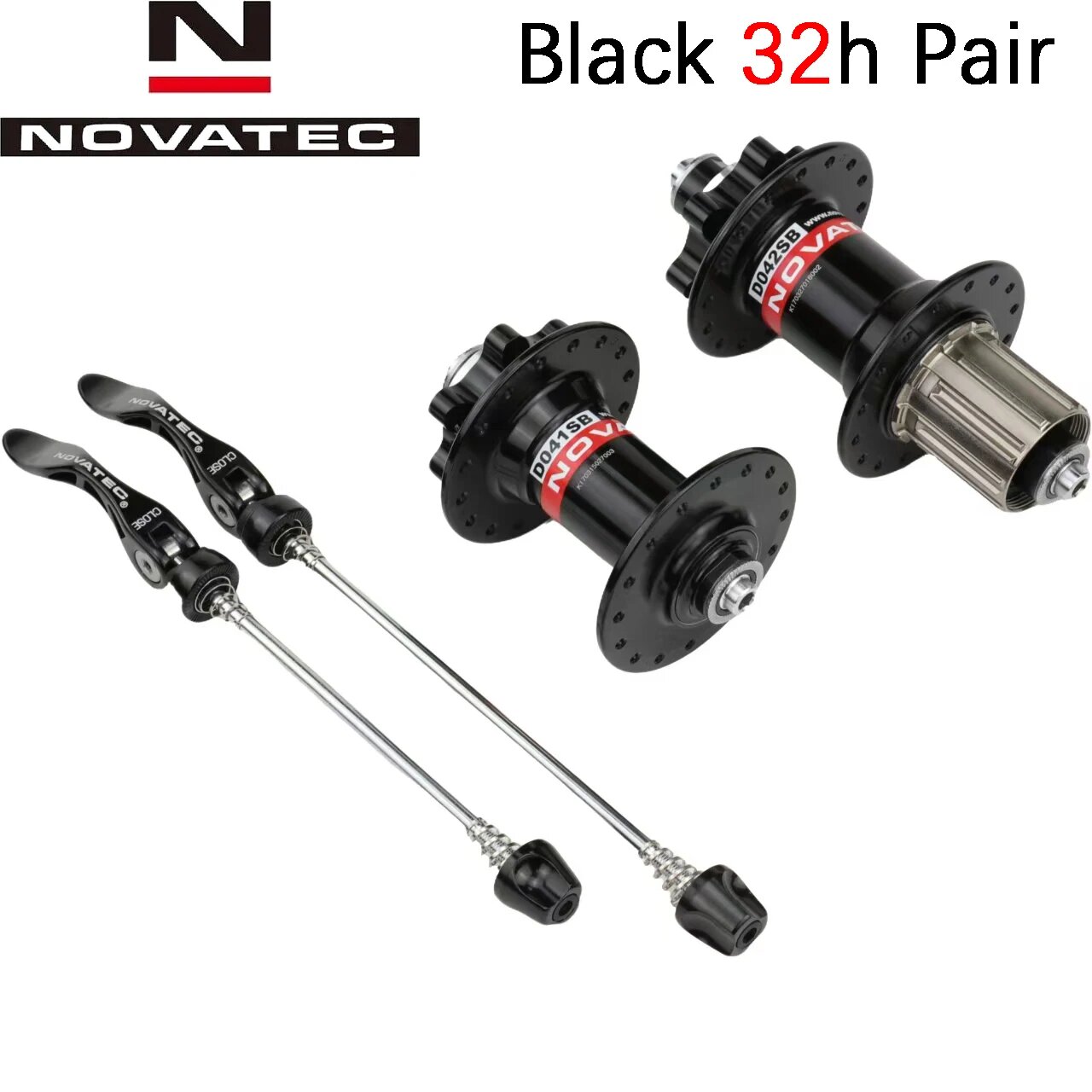 Novatec D041SB D042SB дисковые тормозные ступицы 32 отверстия Черный, Black 32H Pair