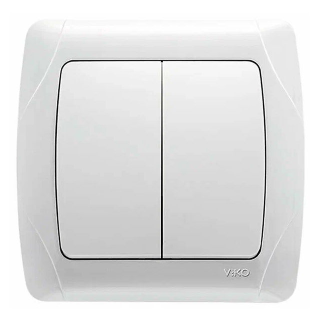 Выключатель 2-клавишный Viko Carmen, скрытая установка, белая