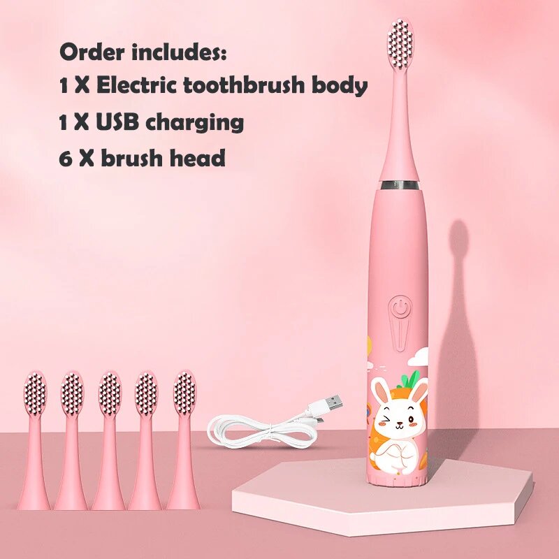 Электрическая зубная щетка для детей Kenmerken Pink