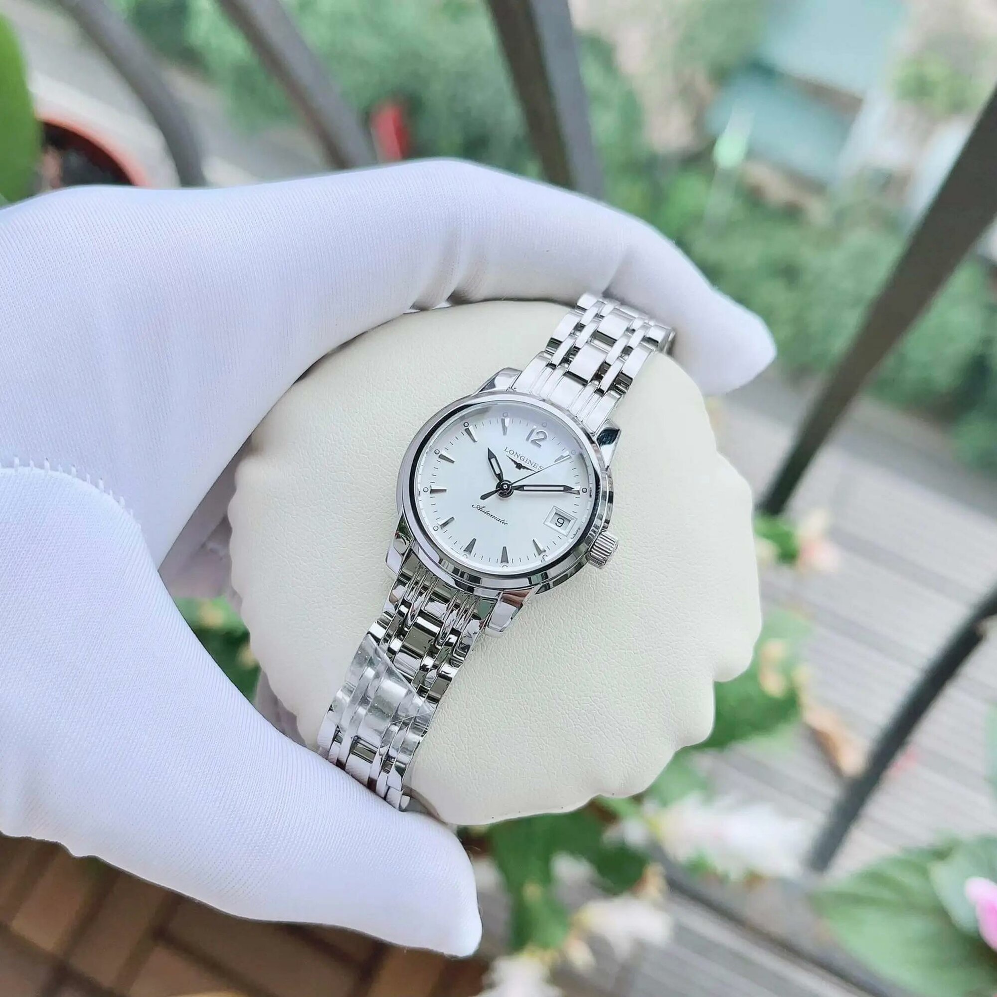 Наручные часы LONGINES, серебряный — фото 1