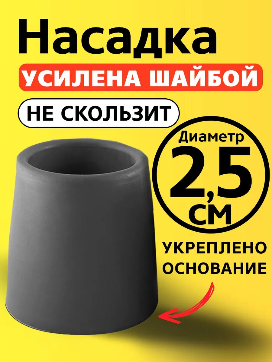 Наконечник на трость, костыль, насадка, на ходунки 25 мм