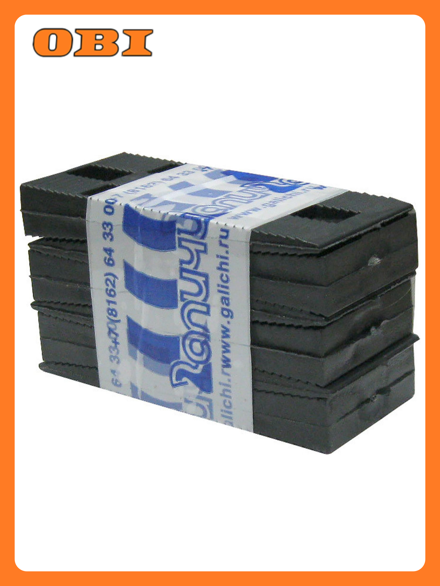 Монтажные клинья Galichi ПВХ резина 91х43х15 мм, черный, 6 шт