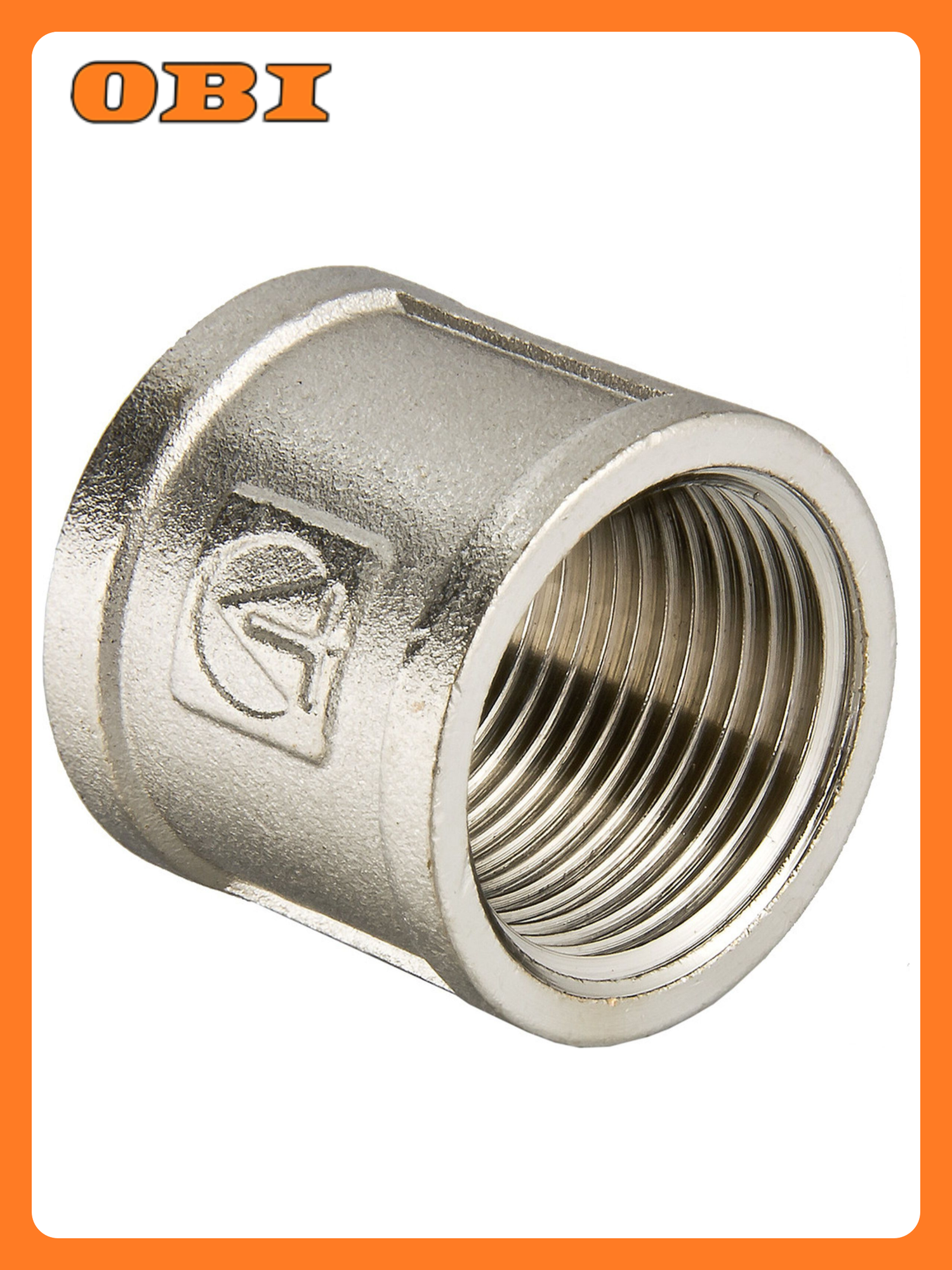 Муфта соединительная VALTEC, латунь, никелированная, резьба внутренняя, 1/2", 26мм