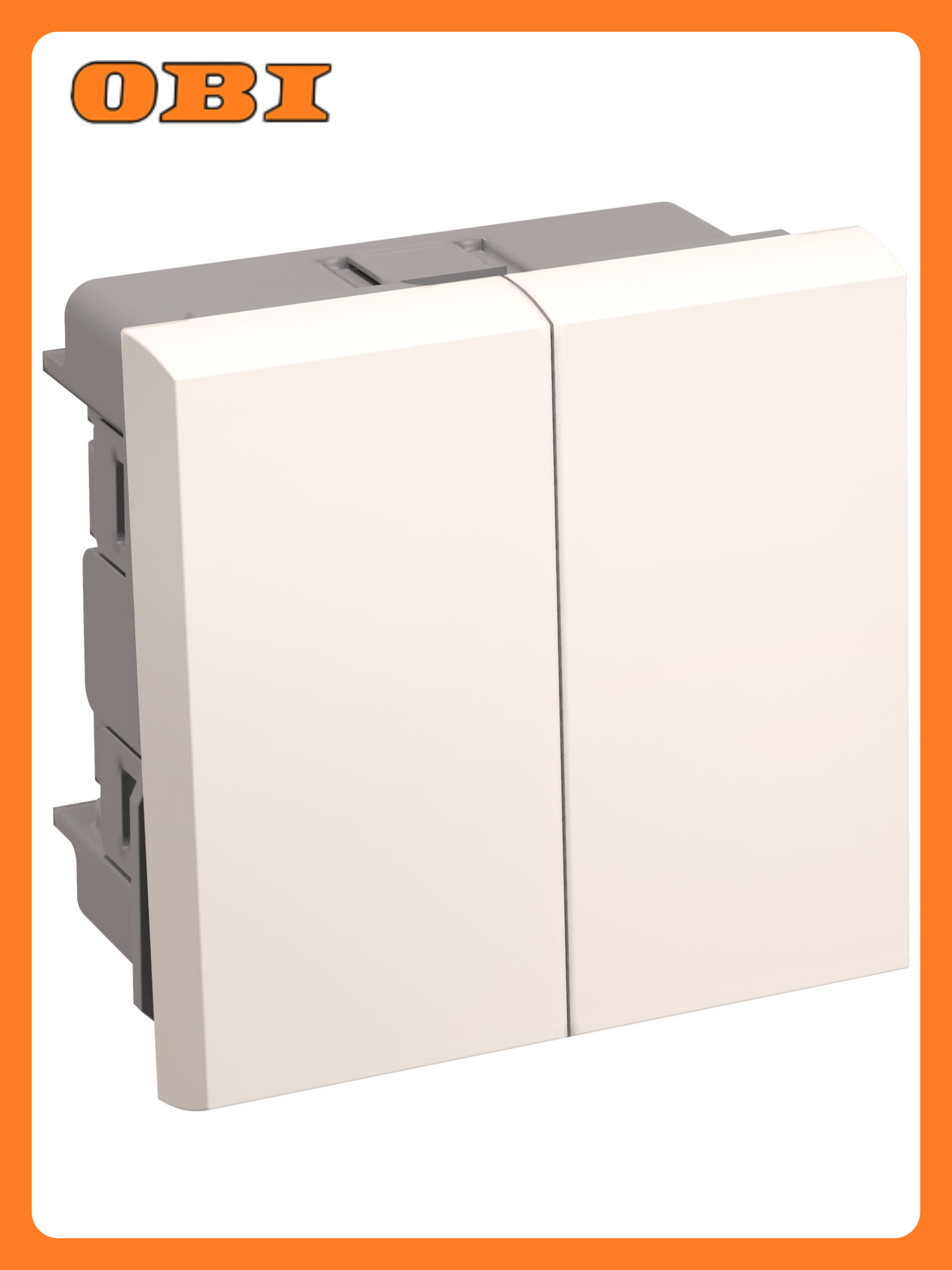 Выключатель проходной двухклавишный IEK ВК4-22-00-П на 2 модуля Праймер белый