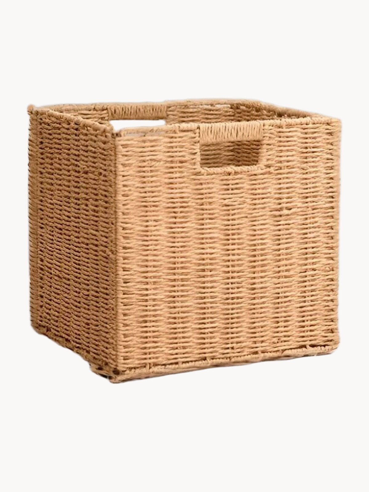 Корзина складная, для хранения, плетеная, джут, бежевая, 30х30х30см