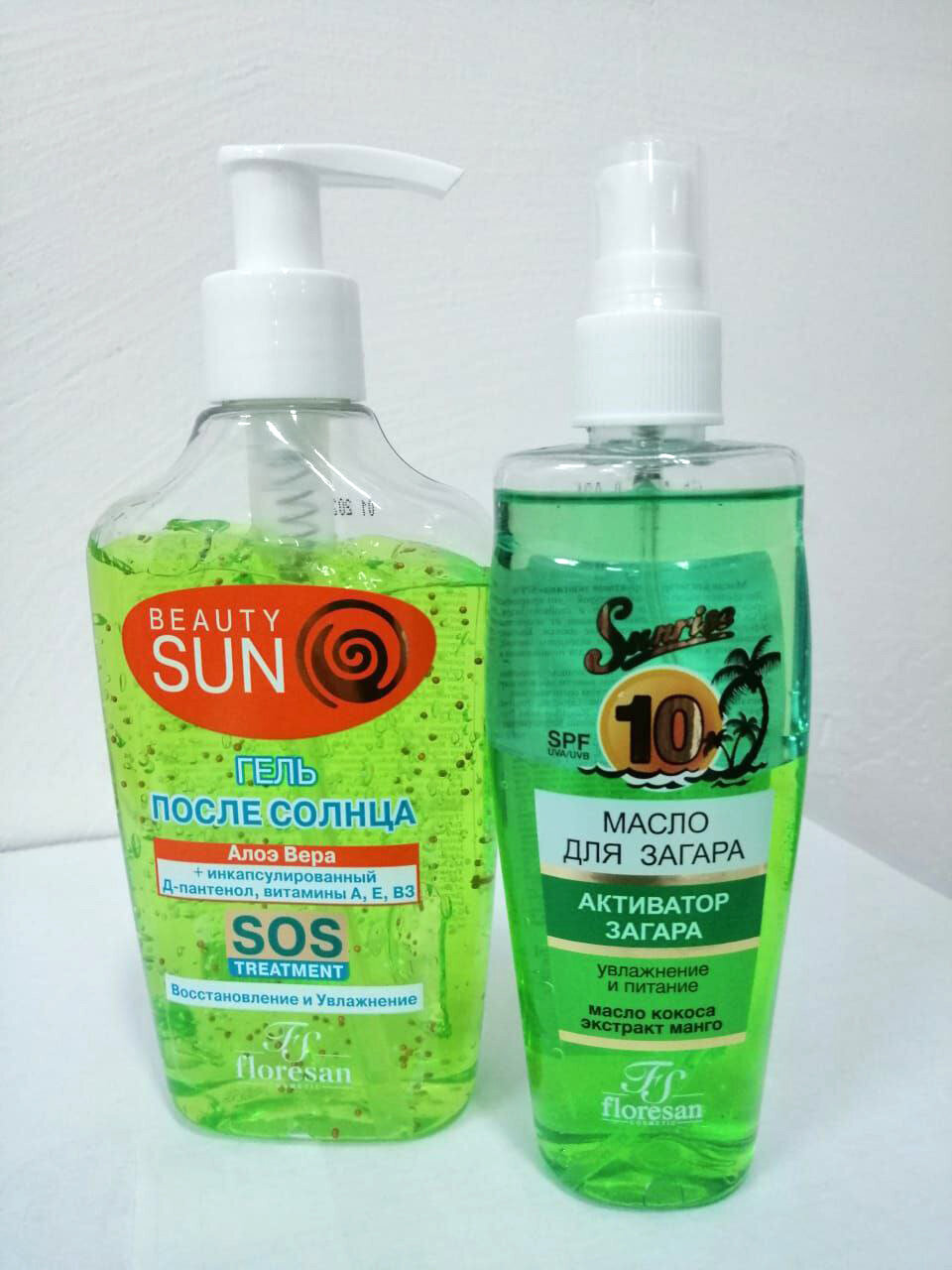 Floresan Масло для загара Фруктовая экзотика SPF 10 135мл + Гель после солнца Алоэ-вера 220мл - Набор