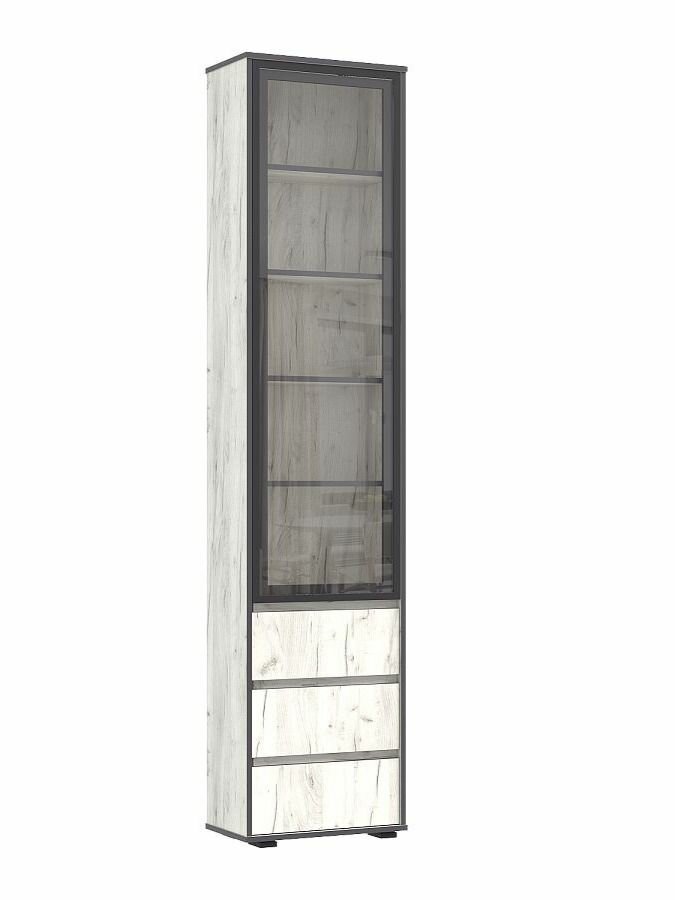 Норд Терминал-стекло 30 см. с ящиками Дуб Крафт Белый