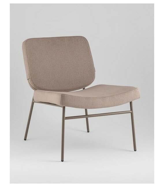 Кресло Эгер велюр бежевый, каркас бежево-серый