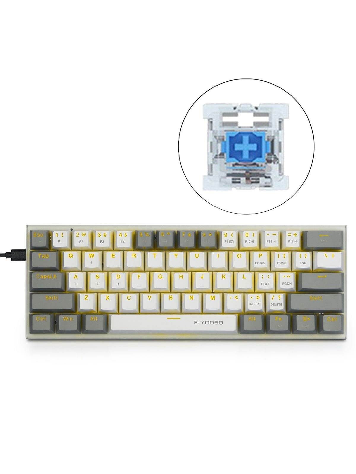Z-11 60% Mechanical Keyboard USB Wired Solid & 18 LED Backlit Axis Gaming Mechanical Keyboard 61 Keys Optical Switches
