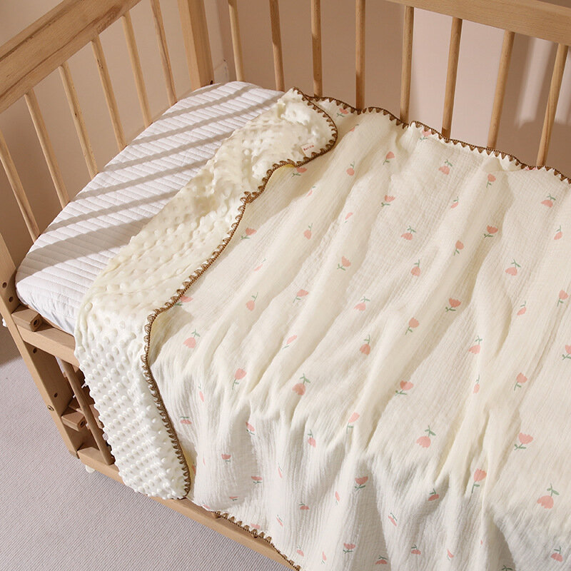 100 * 100cm Детские марлевые полотенца, мягкие надувные одеялаТюльпаны двухслойные