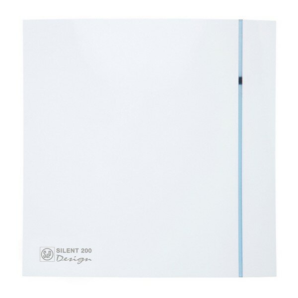 Вентилятор вытяжной Soler&Palau SILENT-200 CHZ DESIGN-3C, 120 мм, с датчиком влажности, белый