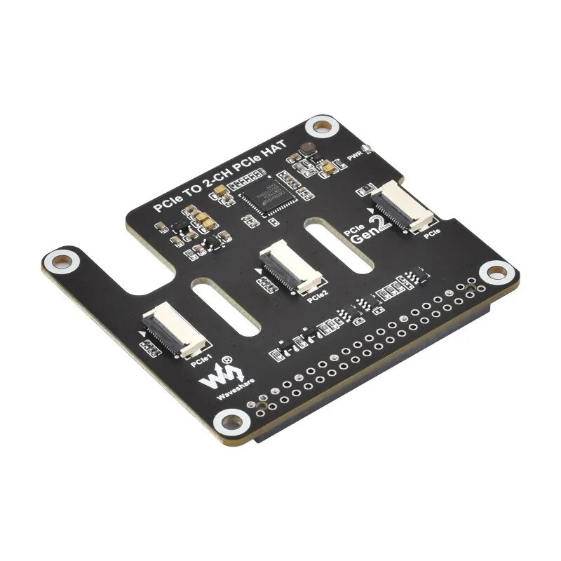 Waveshare 2-канальный PCIe FFC адаптер для Raspberry Pi 5