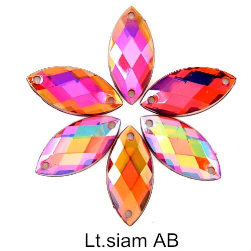 Блингинбокс Акриловые стразы «Конский глаз» 7x15 мм / 9x18 мм 9X18mm--50PCS, Lt.siam AB