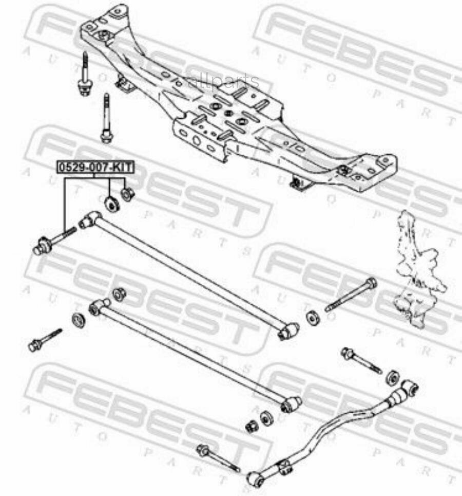 FEBEST 0529-007-KIT Болт с эксцентриком ремкомплект MAZDA 323 BA 1994-2000 FEBEST 0529-007-KIT