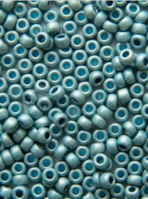 Бисер Preciosa Чехия №18536 бирюзовый матовый металлик 10/0, 5 гр,1шт.