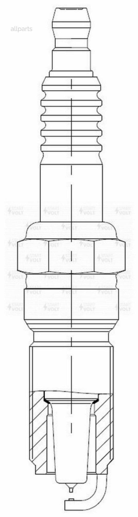 STARTVOLT VSP0511 свеча зажигания для А/М CHEVROLET CAPTIVA C100 (11-)/OPEL ANTARA (11-) 3.0I IR+PT (VSP 0511)