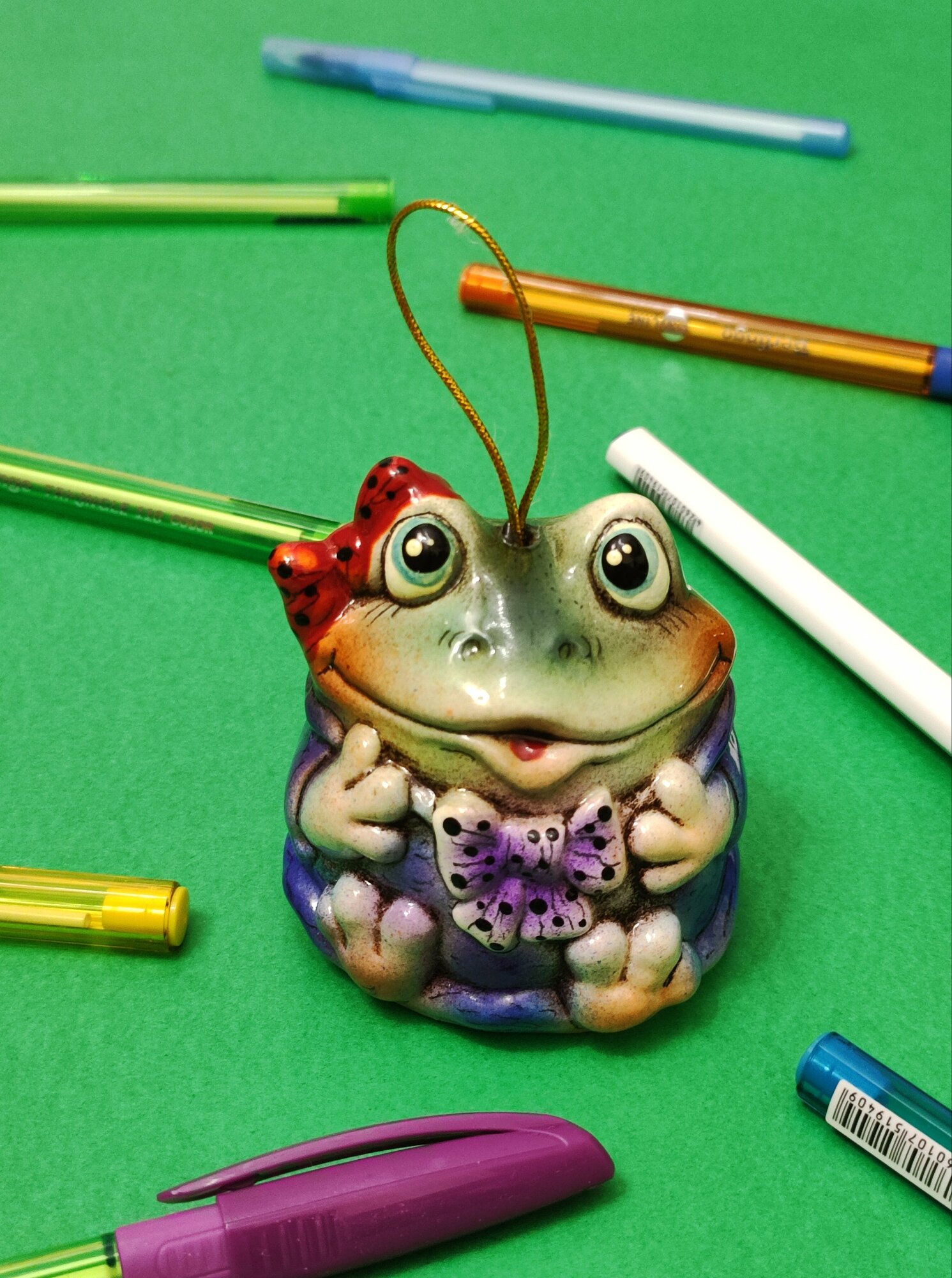 Колокольчик сувенирный "Лягушка " Ручная работа Керамика