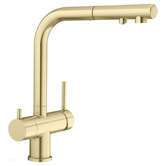 Смеситель для кухни Blanco FONTAS II с подключением фильтра сатин золото 526694