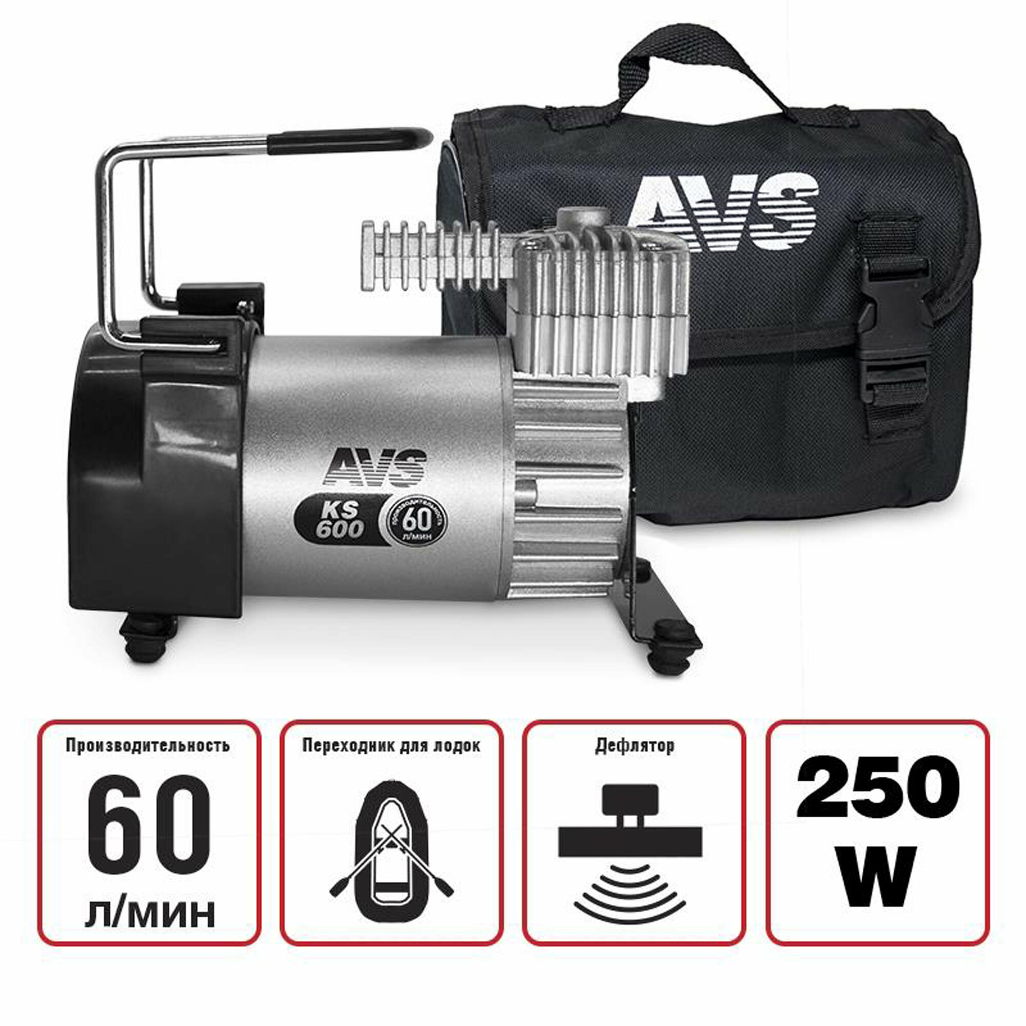 Компрессор 10 атм-60л/мин 12 V Turbo AVS KS 600