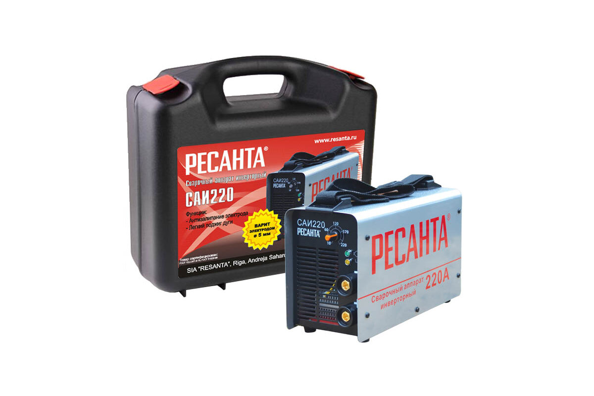 Сварочный аппарат РЕСАНТА Инвертор сварочный САИ 220 в кейсе