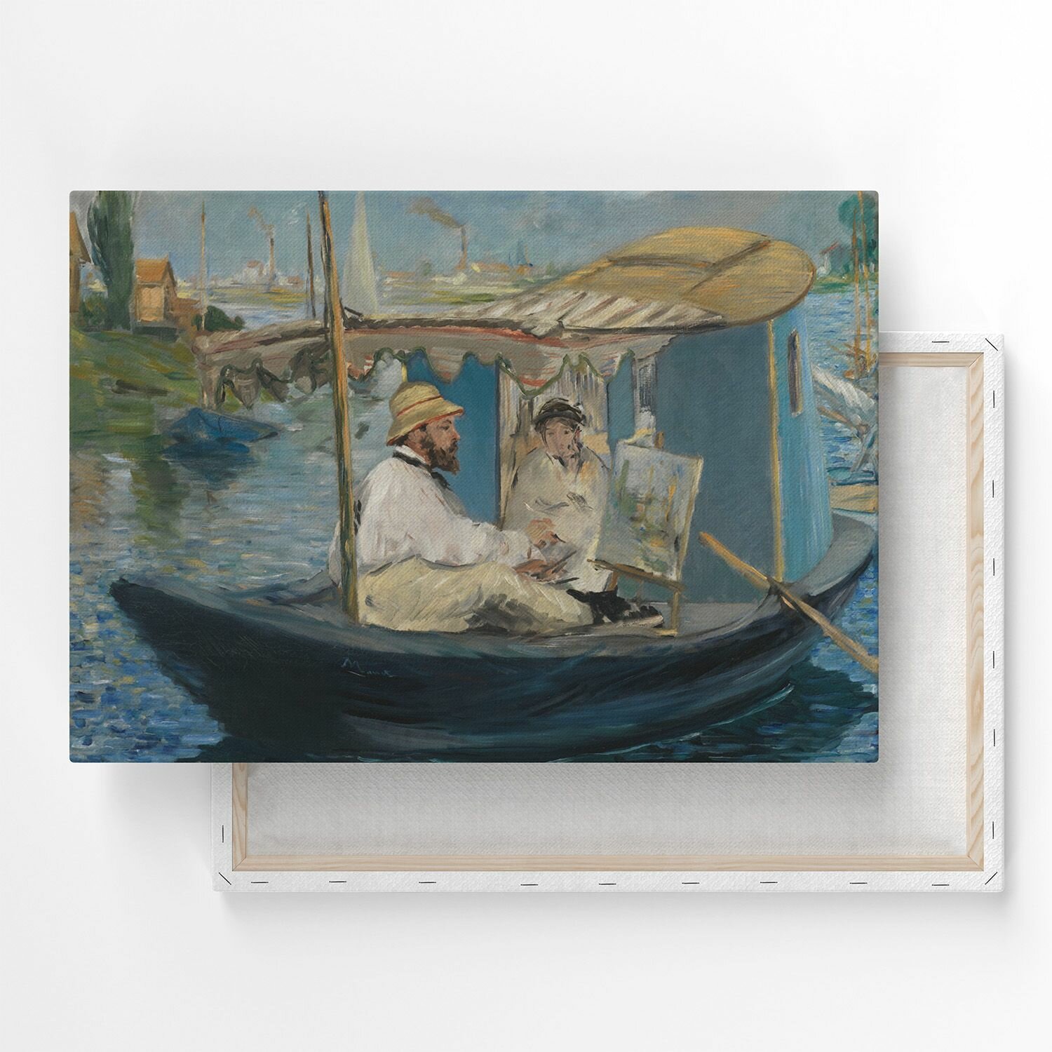 Картина на холсте, репродукция / Эдуард Мане - Claude Monet Painting in his Studio / Размер 40 x 53 см