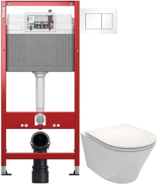 Комплект подвесной унитаз Jacob Delafon Rodin+ EDY102-00 + E23280-00 + система инсталляции Tece 9400413