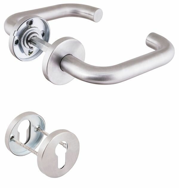 Комплект Ручка раздельная Fuaro DSS-0203/19 квадрат 8x110 мм, накладка под цилиндр ET. R. DSS304-02 INOX 304 (нержавеющая сталь)