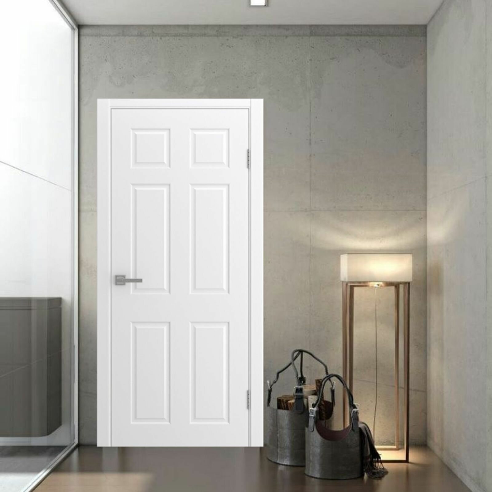 Дверь межкомнатная Барселона эмаль белая Paputin's Doors 600 х 2000 мм