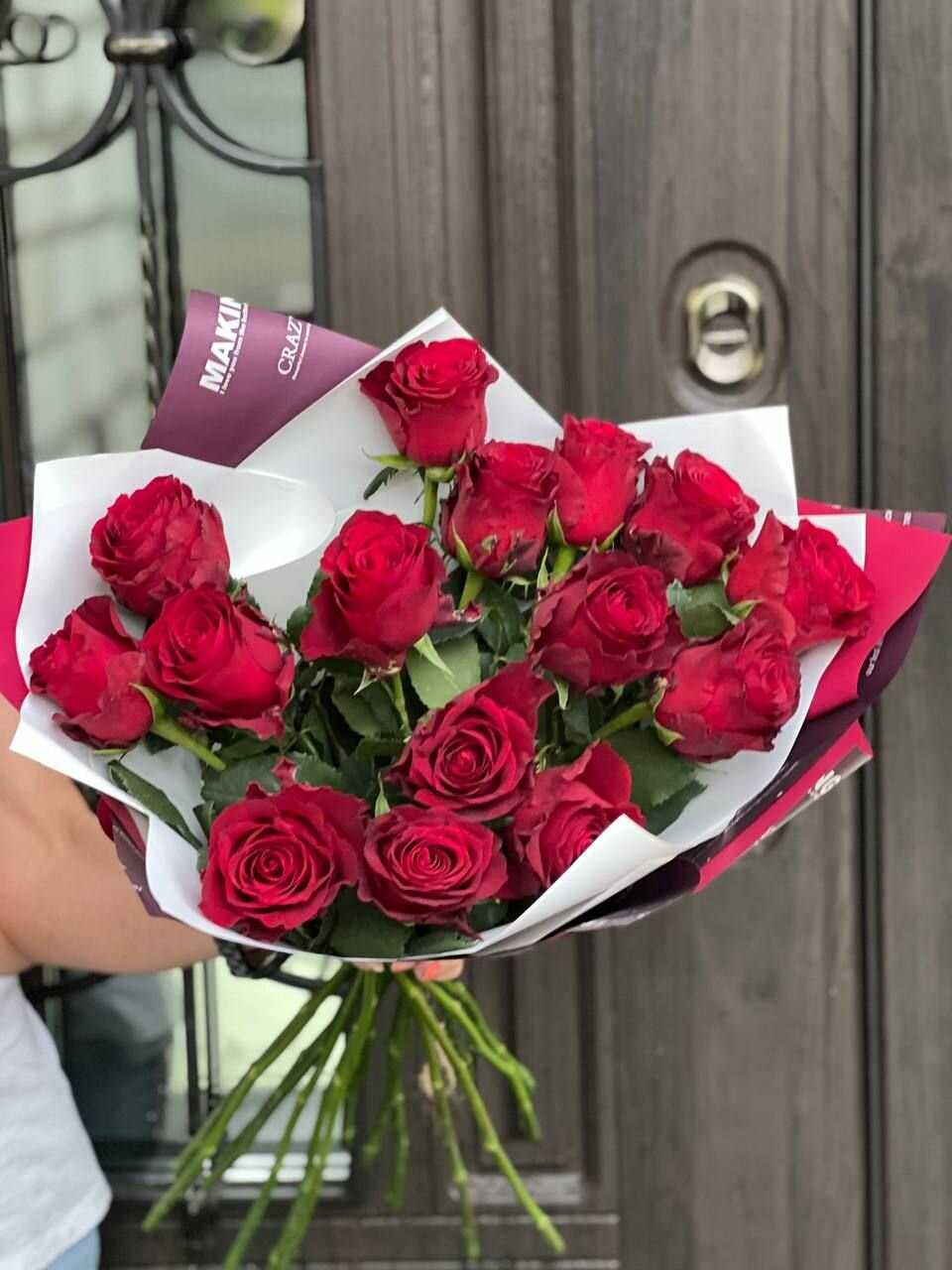 Красные розы / Букет роз 15шт / Цветы