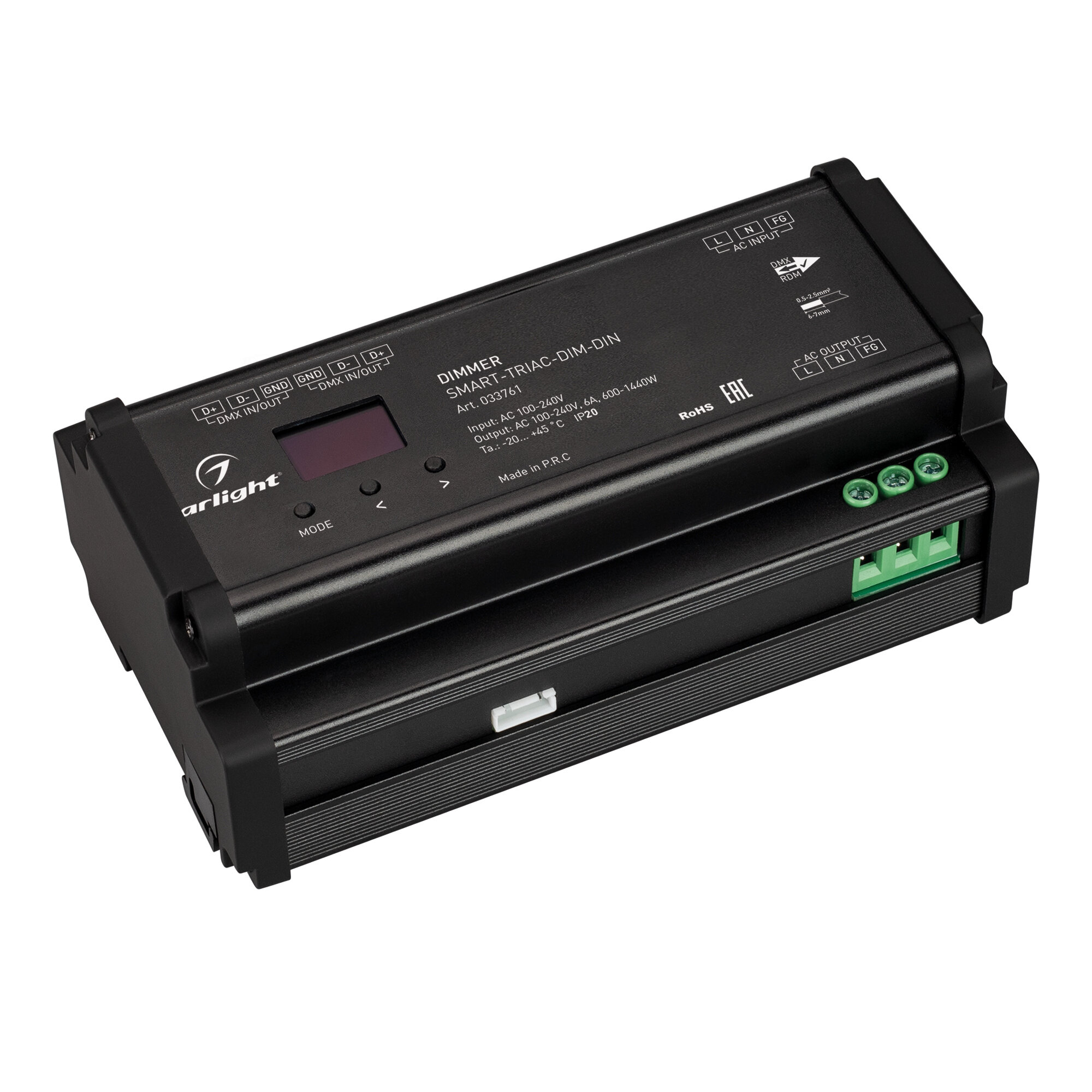 Диммер Arlight Диммер SMART-TRIAC-DIM-DIN (230V, 6A, 2.4G) (ARL, IP20 Пластик, 5 лет)