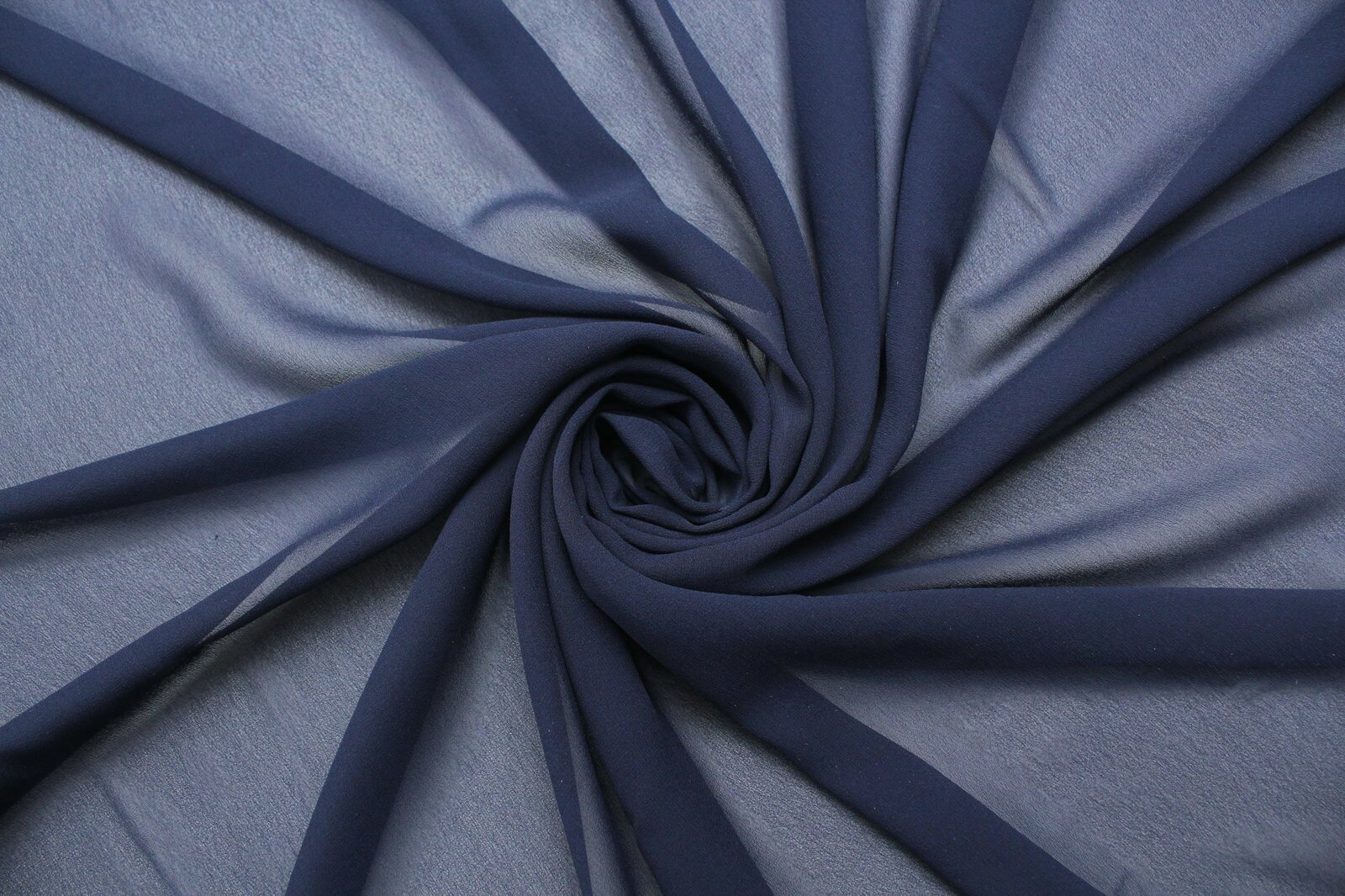 Ткань Шелковый креп-шифон стрейч тёмно-синий, ш125см, 0,5 м