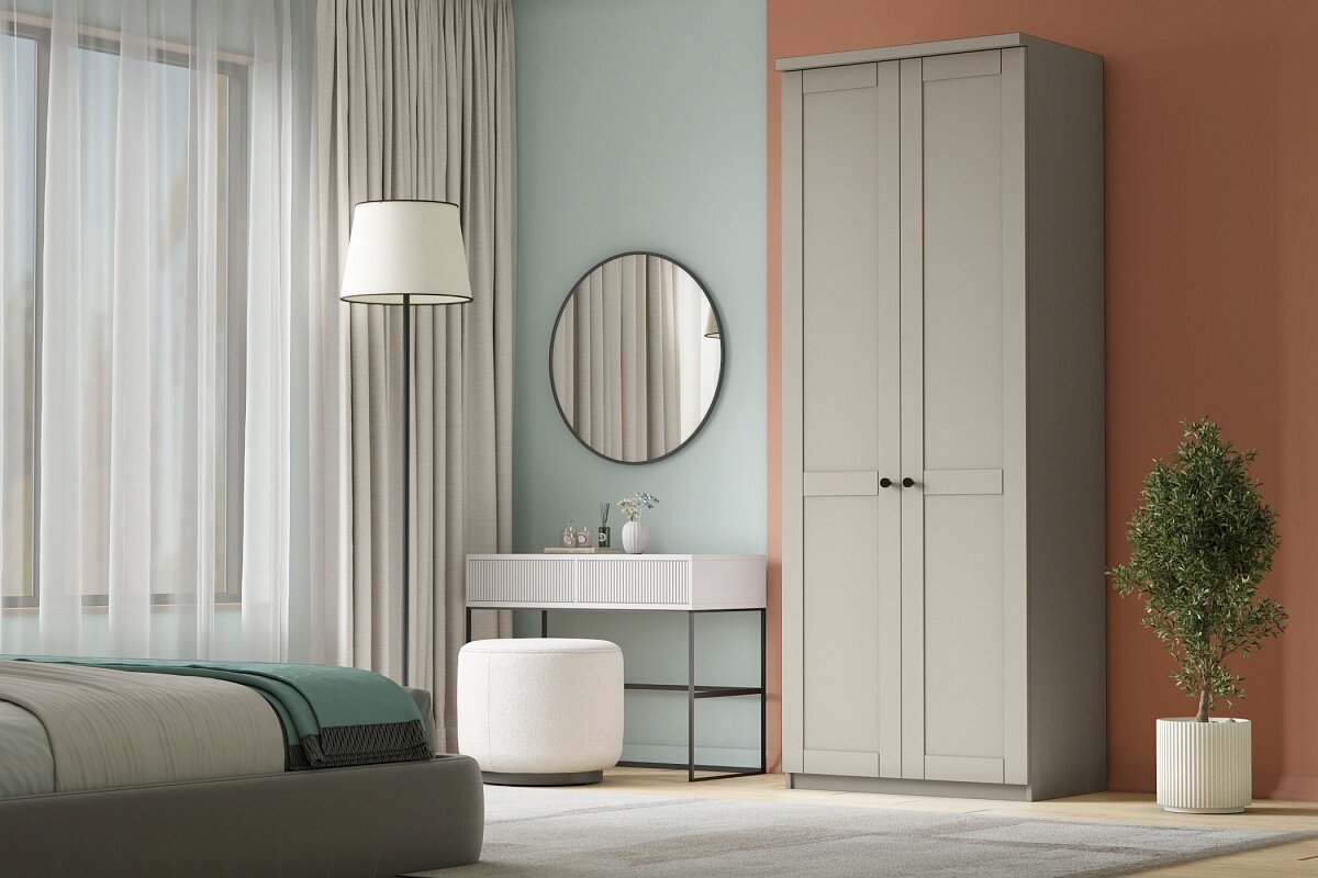 Шкаф распашной МебельЛэнд24 София РАХ - 2 МДФ Кашемир 80x50x220 бежевый для одежды двухдверный