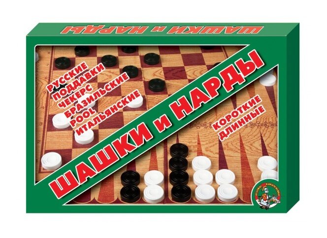 Настольная игра Десятое Королевство "Шашки/нарды", большие (1069)